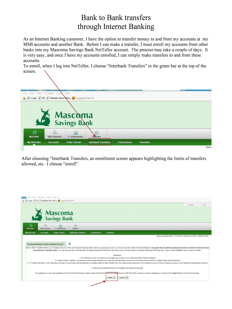 Fillable Online Bank to Bank transfers Fax Email Print - pdfFiller