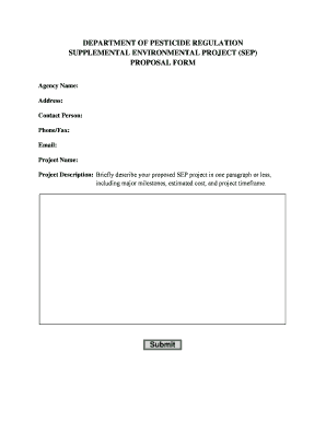 Fillable Online cdpr ca Department of Pesticide Regulation Supplemental Environmental Project ...