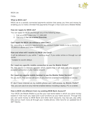 Fillable Online MCB Lite Fax Email Print - pdfFiller