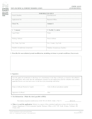 Fillable Online deq state or This form is for requesting a non-technical modification ... Fax ...