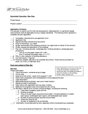 Fillable Online ci wheatridge co Submittal Checklist: Site Plan - Wheat Ridge, Colorado - ci ...
