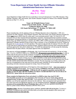 Fillable Online dshs texas Texas Department of State Health Services ...