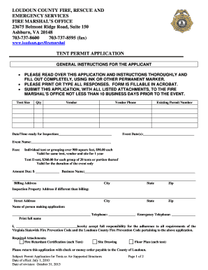 Fillable Online loudoun Tent Permit Application 10-31-13 - Loudoun ...