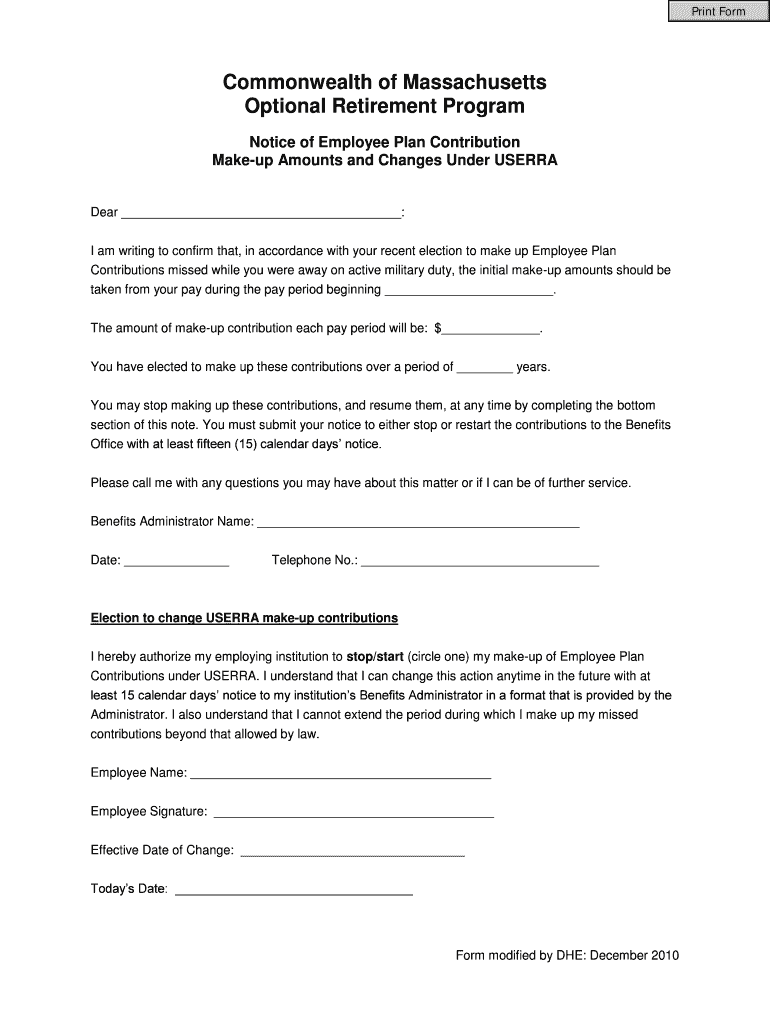 Fillable Online mass USERRA Confirm and Change Form Fax Email Print ...