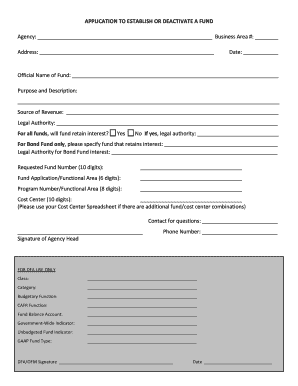 Fillable Online dfa ms Establish/Deactivate Fund Form Fax Email Print ...