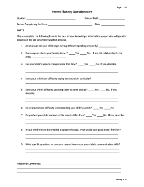 Fillable Online my-inside cfisd Parent Fluency Questionnaire - INSIDE ...