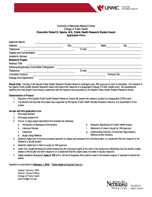 Fillable Online unmc University of Nebraska Medical Center College of ...