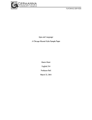 Fillable Online A Chicago Manual Style Sample Paper Fax Email Print ...