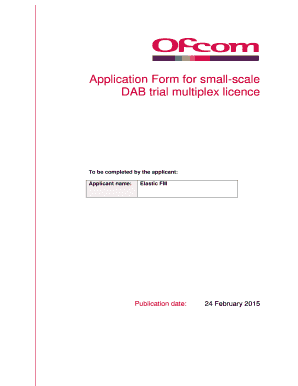 Fillable Online licensing ofcom org Draft trial application form - Ofcom - licensing ofcom org ...