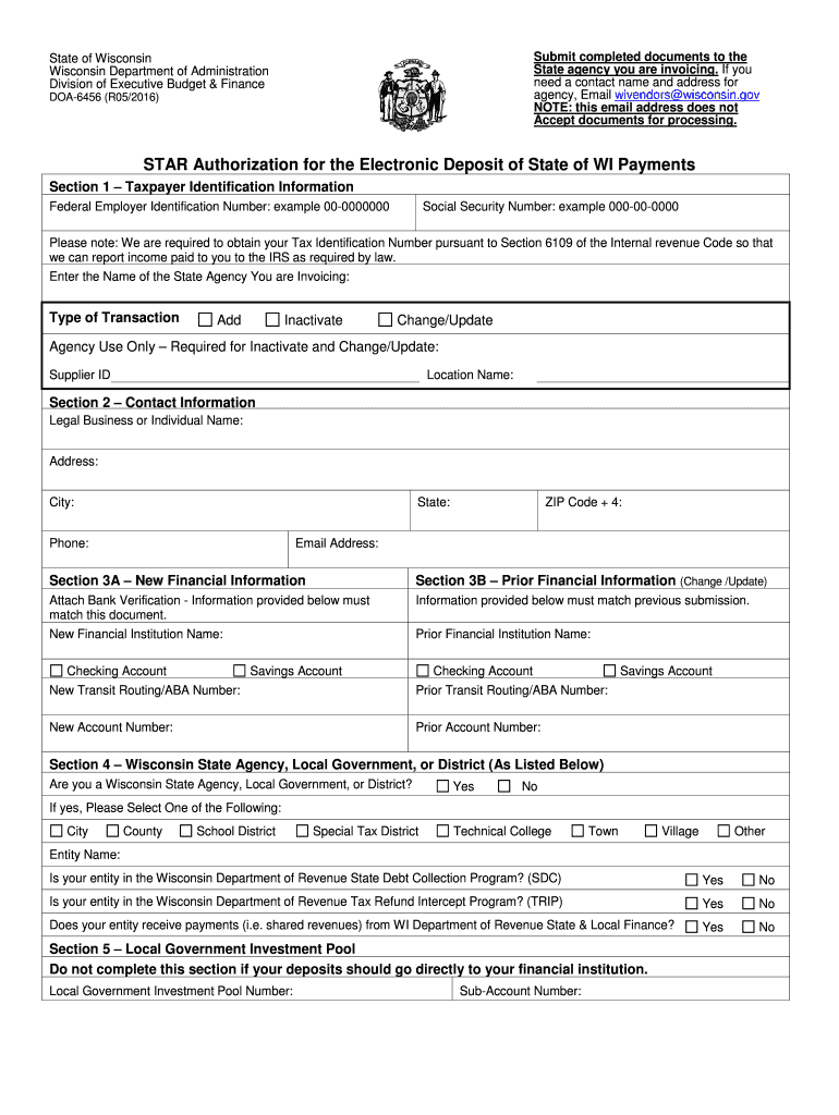 Fillable Online STAR Authorization for the Electronic Deposit of Fax ...