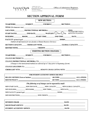 Fillable Online lcsc SECTION APPROVAL FORM Fax Email Print - pdfFiller