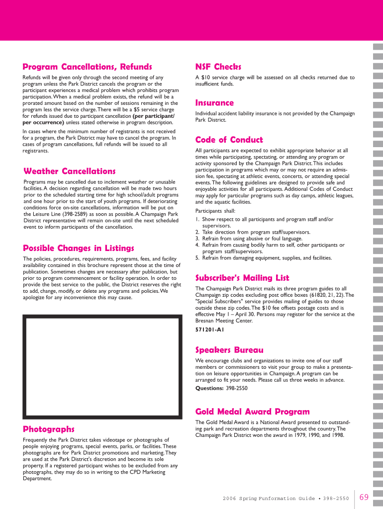 Fillable Online Program Cancellations, Refunds Fax Email Print - pdfFiller