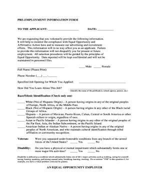 Fillable Online ftium Pre-Employment Form - FTI-UM Fax Email Print ...