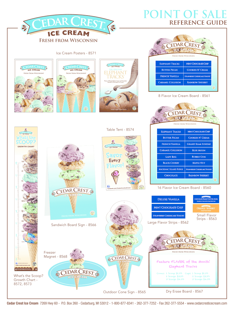 Fillable Online point of sale - Cedar Crest Ice Cream Fax Email Print ...