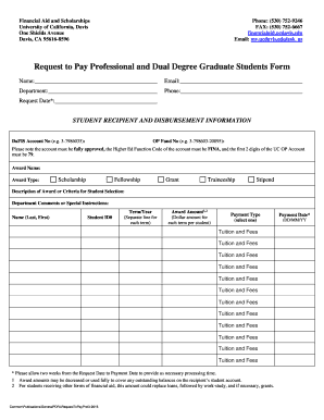 Fillable Online Request for Payment - UC Davis Financial Aid and ...