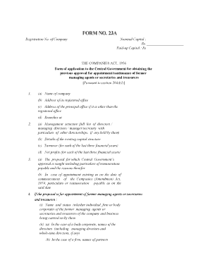 Fillable Online FORM NO. 23A - aadisol.in Fax Email Print - pdfFiller