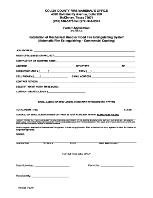 Fillable Online collincountytx commercial hood application - Collin ...