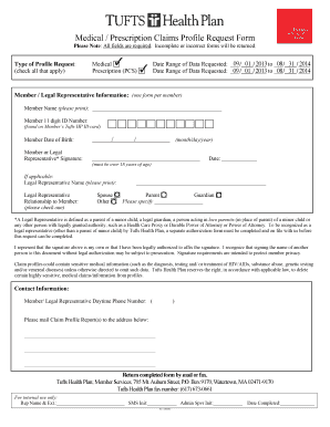 Fillable Online Document in Microsoft Internet Explorer. Medical / Prescription Claims Profile ...