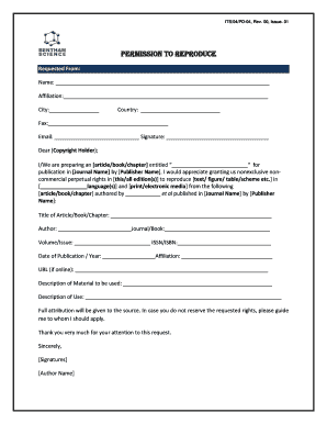 Fillable Online PERMISSION TO REPRODUCE Fax Email Print - pdfFiller
