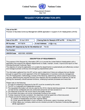 Fillable Online un United Nations Nations Unies REQUEST FOR... - un Fax ...