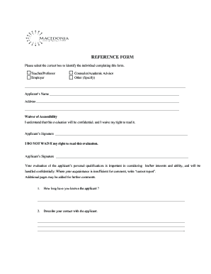 Fillable Online reference form - University of Health Sciences Antigua Fax Email Print - pdfFiller