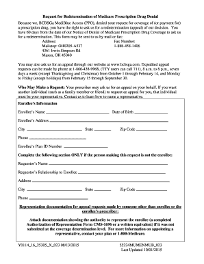 Fillable Online Request for Redetermination of Medicare Prescription ...