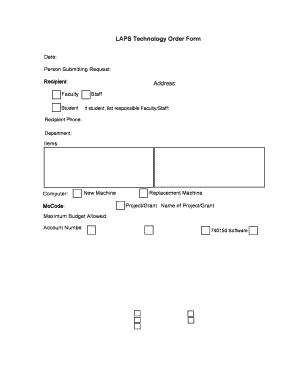 Fillable Online laps missouri LAPS Technology Order Form Name: Address ...