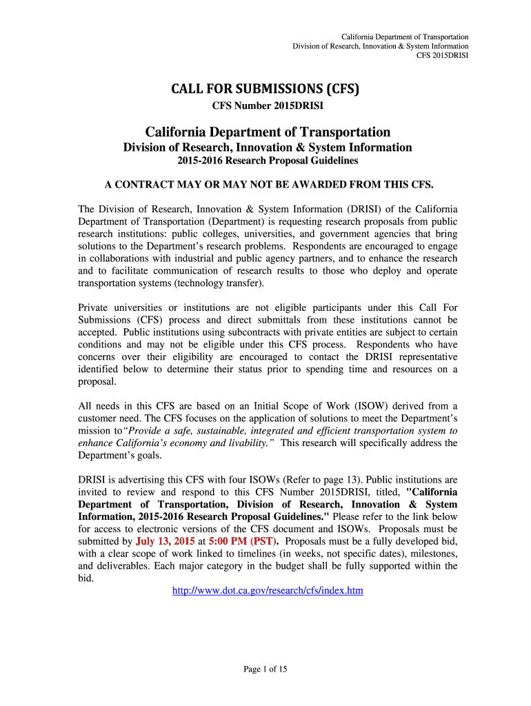 Fillable Online dot ca CFS - Caltrans - California - dot ca Fax Email Print - pdfFiller