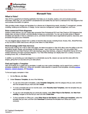 Fillable Online Microsoft Visio Quick Reference Fax Email Print - pdfFiller