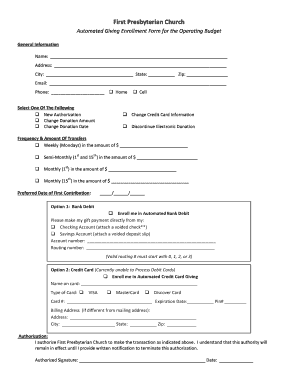 Fillable Online aikenpresbyterian Form - First Presbyterian Church ...