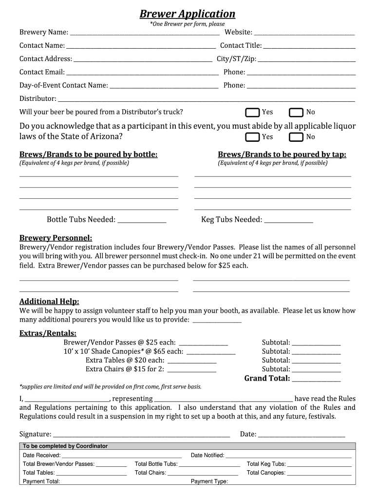 Fillable Online 2016 Breweries List - Rio de Cerveza Brew Fest Fax Email Print - pdfFiller
