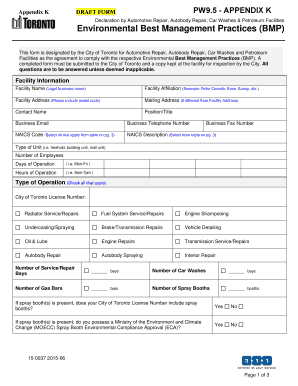 Fillable Online toronto Appendix K - Draft Automotive Service Facility ...