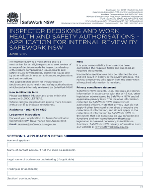 Fillable Online inspector decisions and work health and safety ...