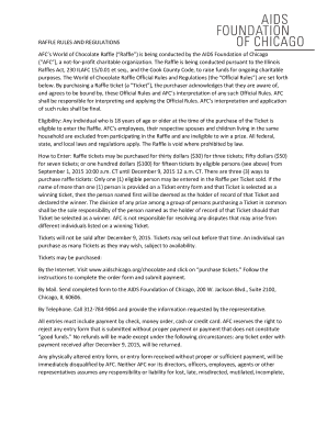 Fillable Online RAFFLE RULES AND REGULATIONS Fax Email Print - pdfFiller