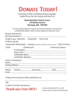 Fillable Online mtc mb Microsoft PowerPoint - printable donation form ...