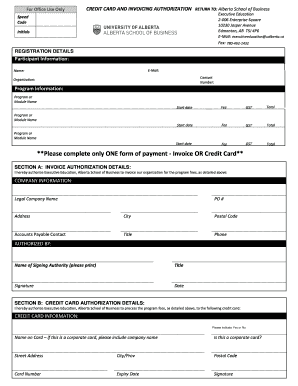 Fillable Online ualberta AUTHORIZATION TO INVOICE Fax Email Print ...