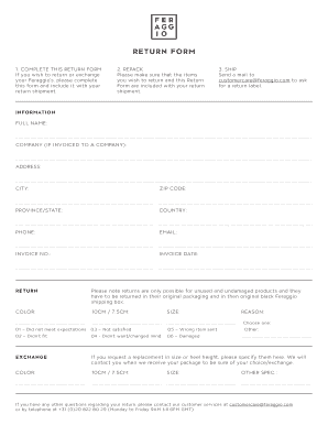 Fillable Online to download a return form in PDF Fax Email Print ...