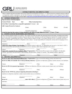 Fillable Online CONTRACT ROUTING AND APPROVAL FORM Fax Email Print ...