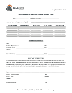 Fillable Online Customer Authorization PDF - Bold Coast Energy Fax ...