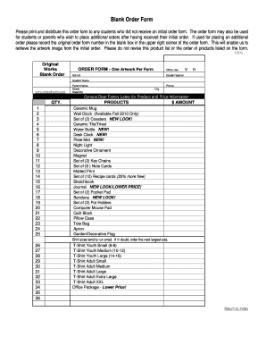 Fillable Online Blank Order Form - Original Works Fax Email Print ...