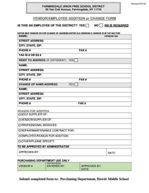 Fillable Online farmingdaleschools Vendor Addition Form (Updated 4.4. ...