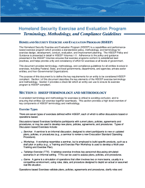 Fillable Online The Homeland Security Exercise and Evaluation Program ...