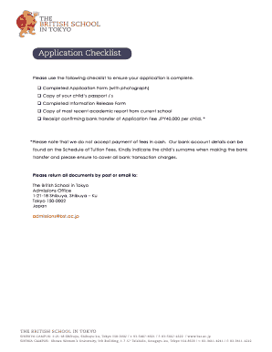 Fillable Online bst ac Complete Set of Application Documents - The ...