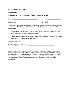 Fillable Online Opt Out Form - Portland Public Schools Fax Email Print ...