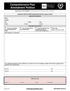 Fillable Online raleighnc Comprehensive Plan Amendment Petition - City ...