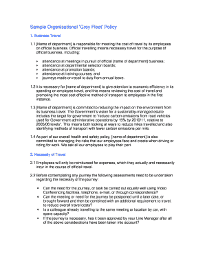 Fillable Online Sample Organisational Grey Fleet Policy Fax Email Print ...