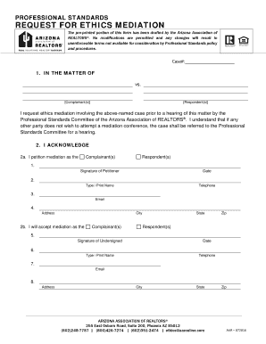 Fillable Online Ethics Mediation Request Form Fax Email Print - pdfFiller