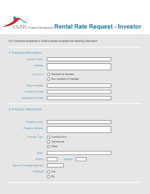 Fillable Online Rental Rate Request - Investor - imr property ...