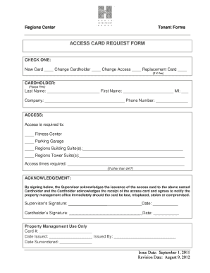 Fillable Online ACCESS CARD REQUEST FORM - ... Fax Email Print - pdfFiller