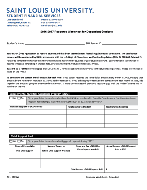 Fillable Online slu STUDENT FINANCIAL SERVICES - Saint Louis University ...